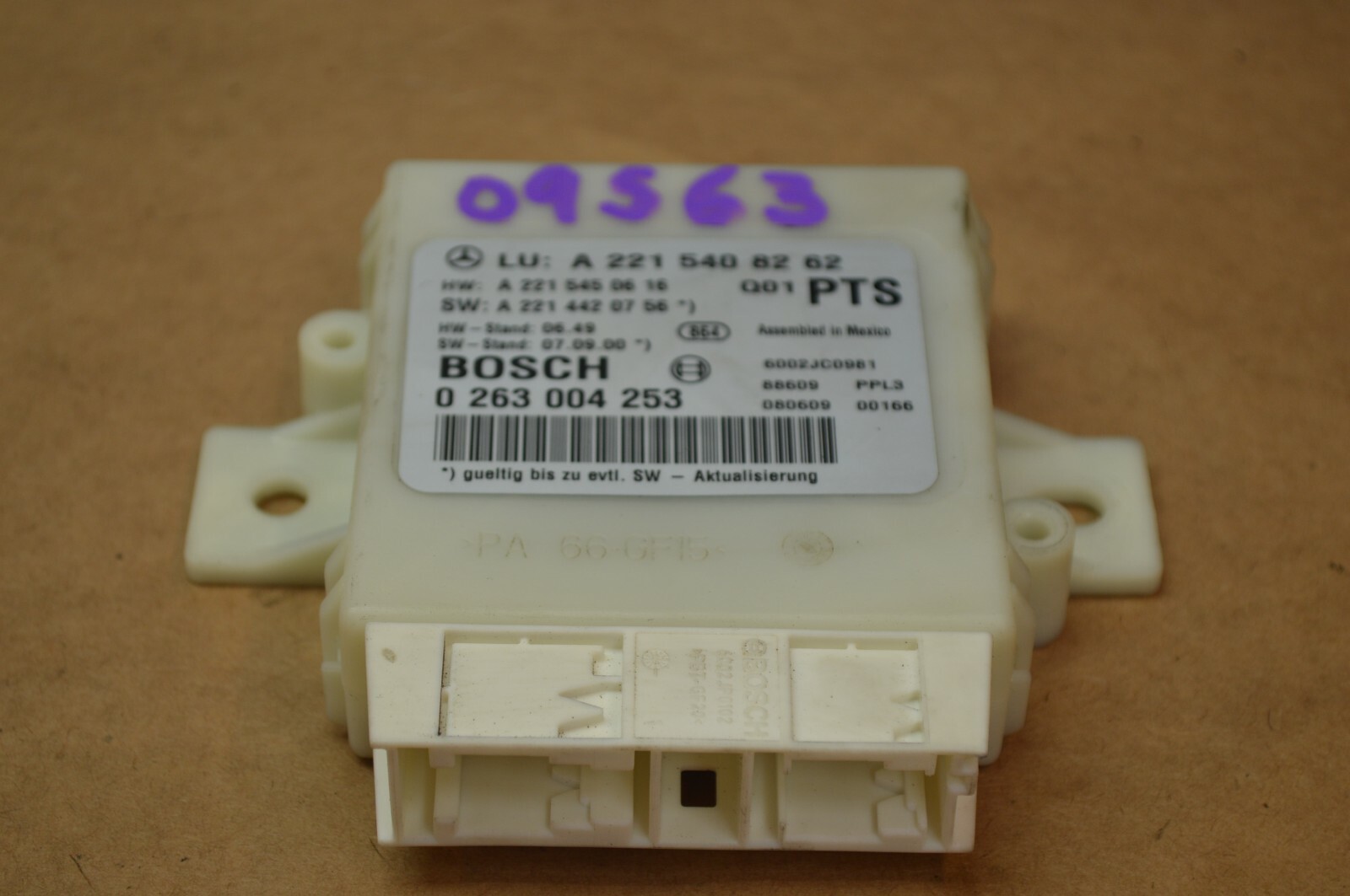 07-09 W221 MERCEDES S550 S63 S600 REAR PARKTRONIC CONTROL MODULE ...