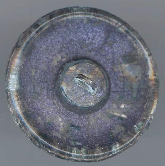 Bb KEY SHANK transparent GLASS ANTIQUE BUTTON Popper + Paint Very ...