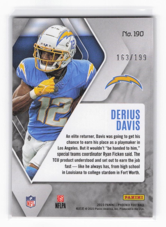 2023 Panini Phoenix Derius Davis RC Rookie Red Seismic #/199 #190 | eBay
