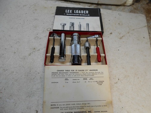 lee hand loader for 10ga 3-1/2 " reloading set + charge sheet | eBay