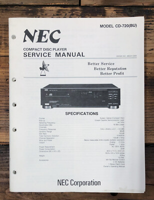 NEC CD-720 CD Player Service Manual *Original* | eBay