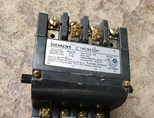 (QTY:1) SIEMENS 14CS+32A / 14CS32A COIL STARTER 600VAC SER, C | eBay