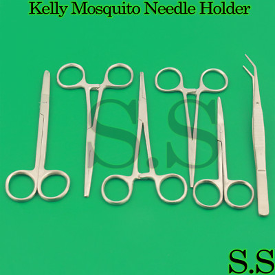 Kelly Mosquito Needle Holder Surgical Hemostat Locking Tweezers Clamp ...