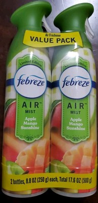 2 Pack Febreze Air Mist Apple Mango Sunshine 8.8oz Air Freshener Spray ...