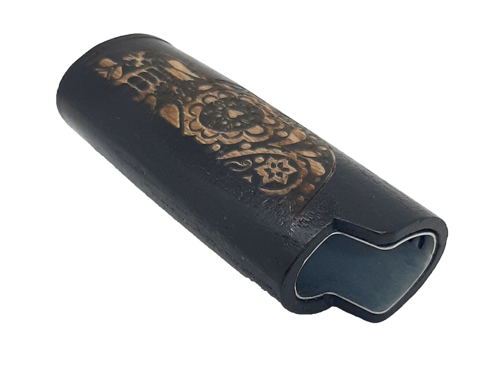 Smokezilla Half Skull Style #2 Dark Wood Metal Lined Bic Cigarette ...