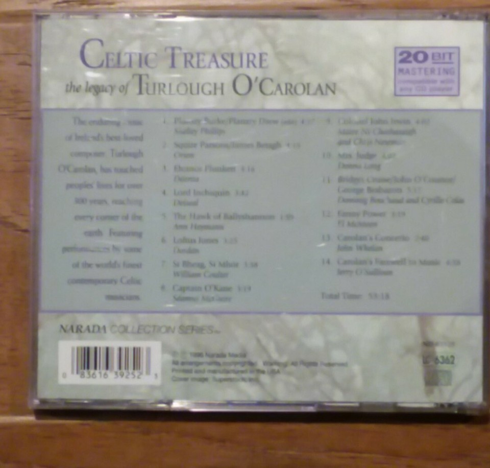 Celtic Treasure - The Legacy of Turlough O'Carolan - Music CD - Various ...