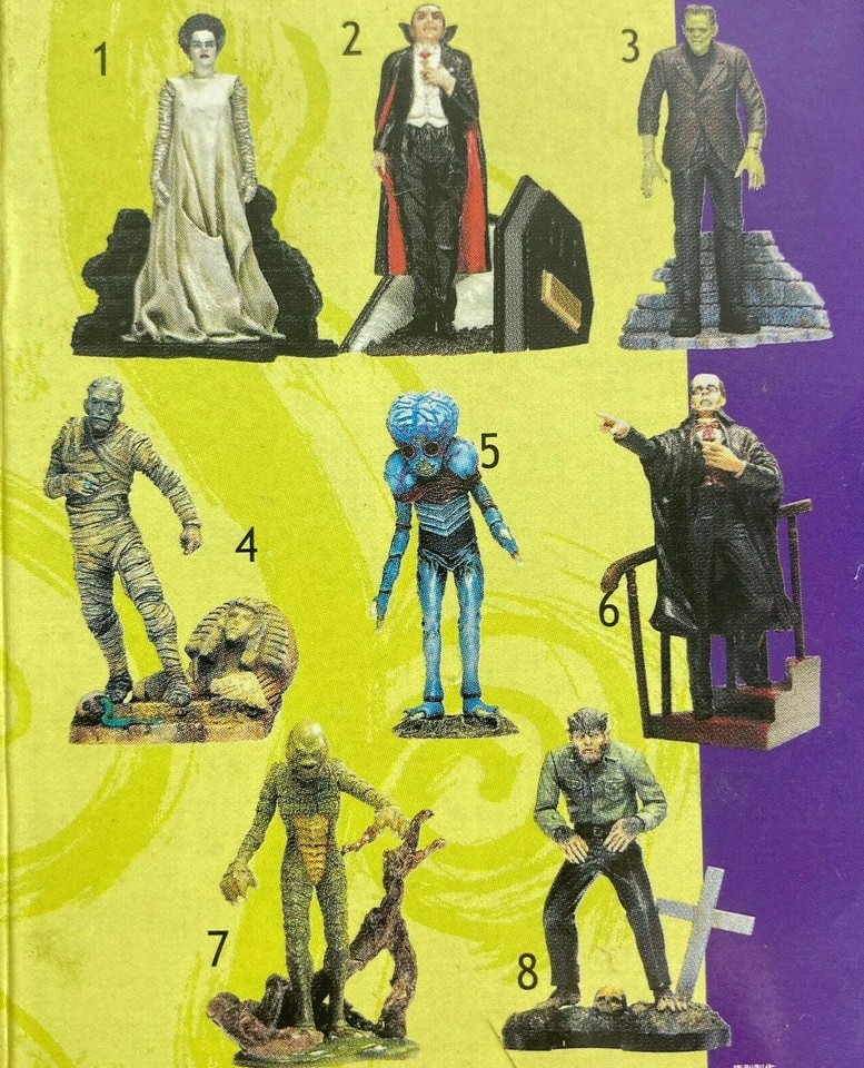 Universal Studios Monsters Mini Figure Collection Monotone ver. 8pcs ...