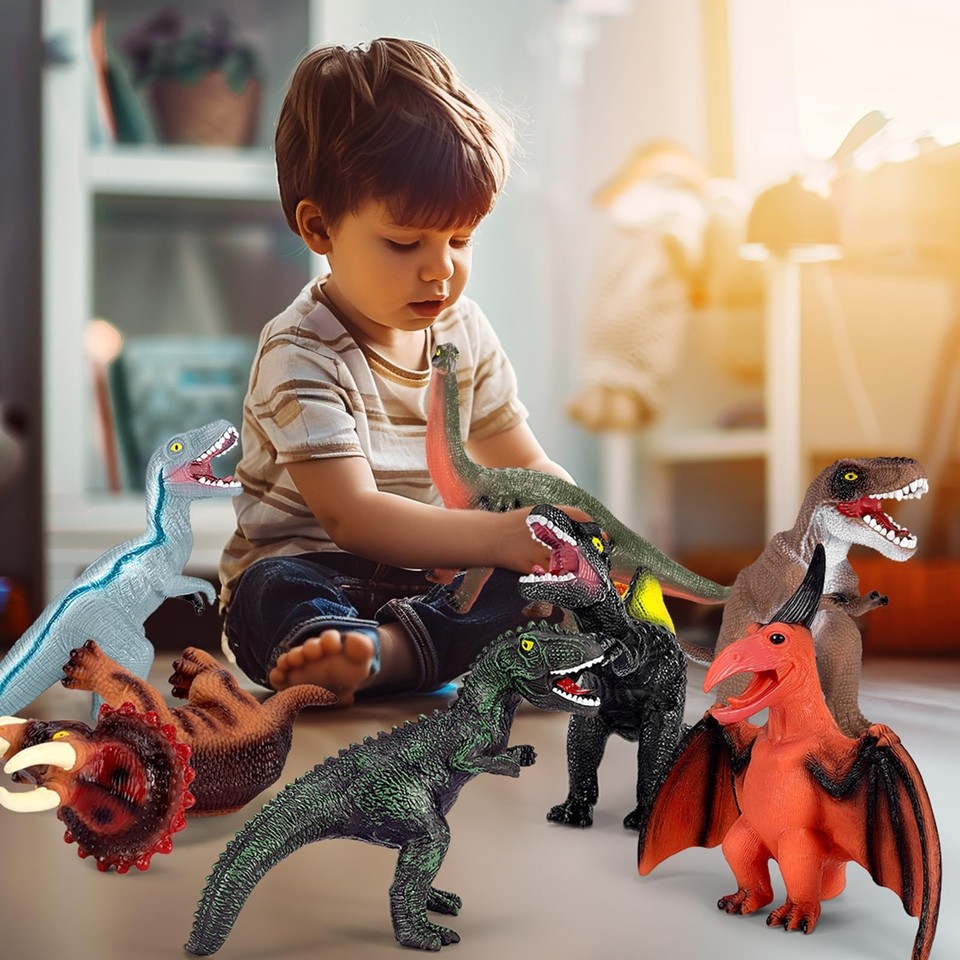 7 Piece Jumbo Dinosaur Toys for Kids Large Dinosaur Toys for Kid 3-5 ...