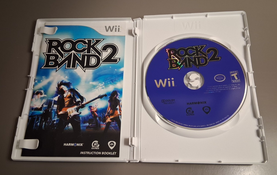 Wii Rock Band Bundle Set - Wireless Drums, Guitar W/ Dongles, Mic ...