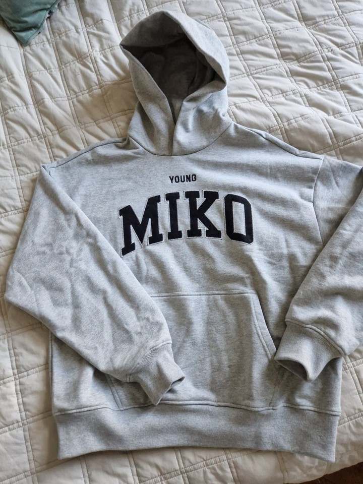 GAP Heavyweight Young Miko Logo Hoodie Gray Pullover Unisex Adult Size ...