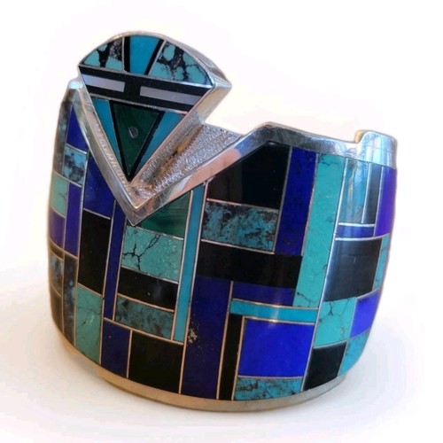 Stunning Native American Cuff Alice Platero Inlaid Lapis, Turquoise ...