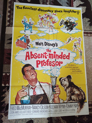 DISNEY'S THE ABSENT MINDED PROFESSOR (1961) Original Movie poster ...