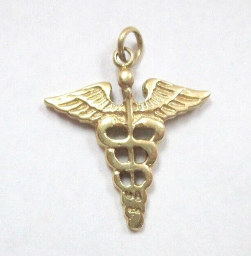 14k Yellow Gold Caduceus Medical Symbol Pendant, Perf… - Gem