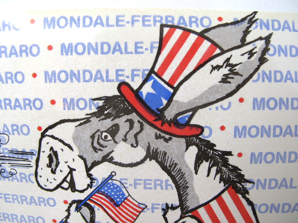 Reagan Bush Mondale Ferraro 1984 Political Campaign Stickers WEBTRON ...