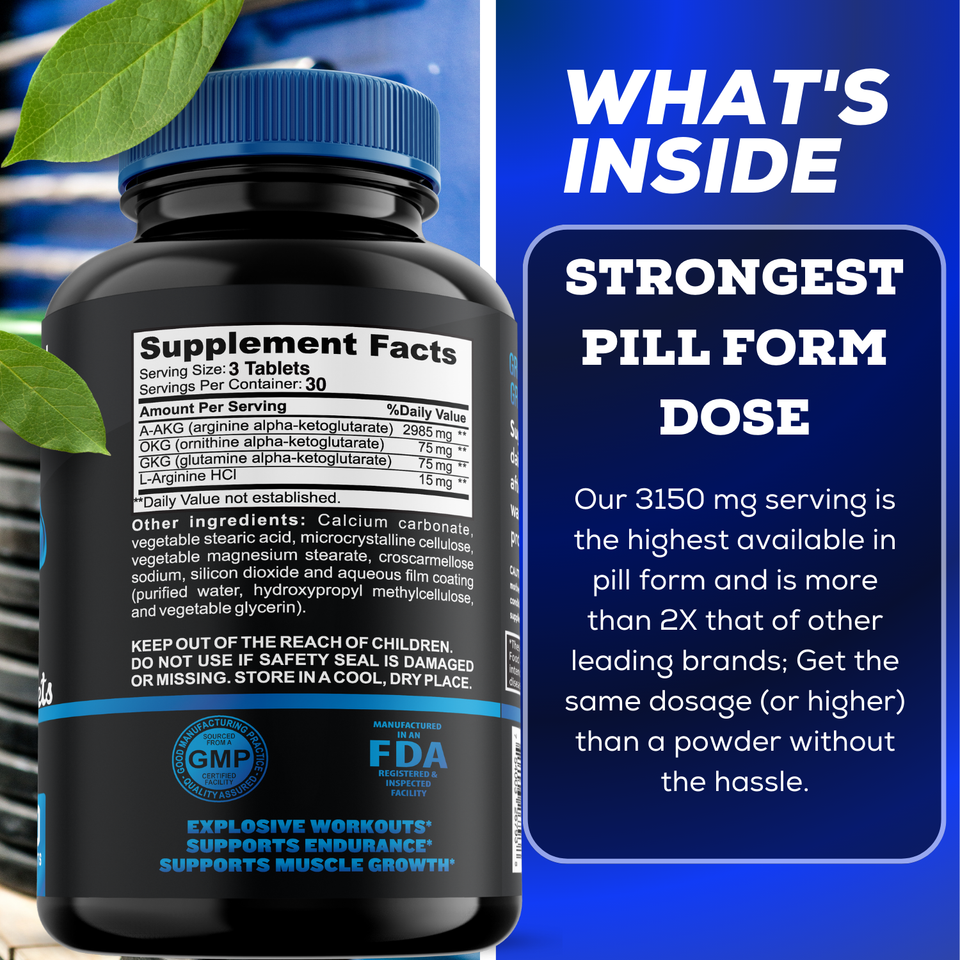 Nitric Oxide L-Arginine Pre Workout+Testosterone Booster,Multivitamin ...