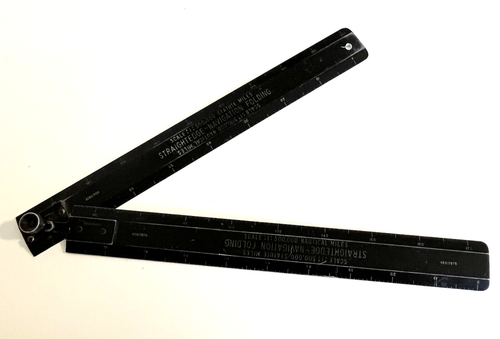 Straightedge Navigation Folding Metal Ruler Nautical Statue Miles Scale ...