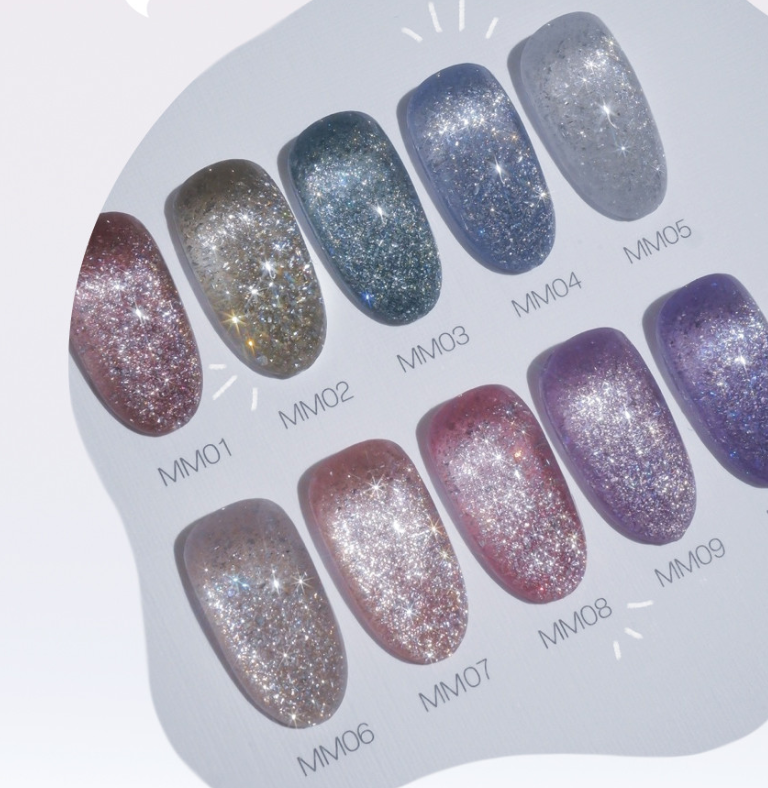 MIGOTHIC Sparkling Magnet Gel nail Polish Collection 10ml * 10 Colors ...