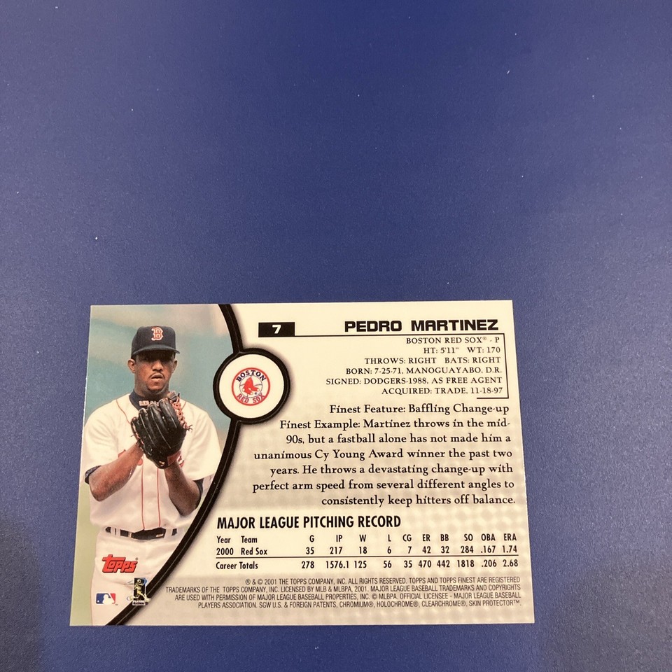 2001 Topps Finest Pedro Martinez Card 7 | eBay