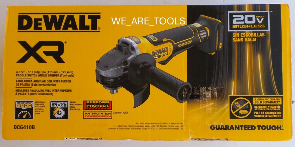 Dewalt DCG410B 20V Paddle Switch Angle Grinder 4 1/2 - 5" Cordless ...