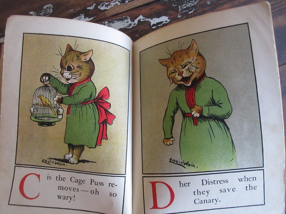 1914 VERY RARE A CAT ALPHABET HC ILLUSTRATED BY LOUIS WAIN CHILD'S ...