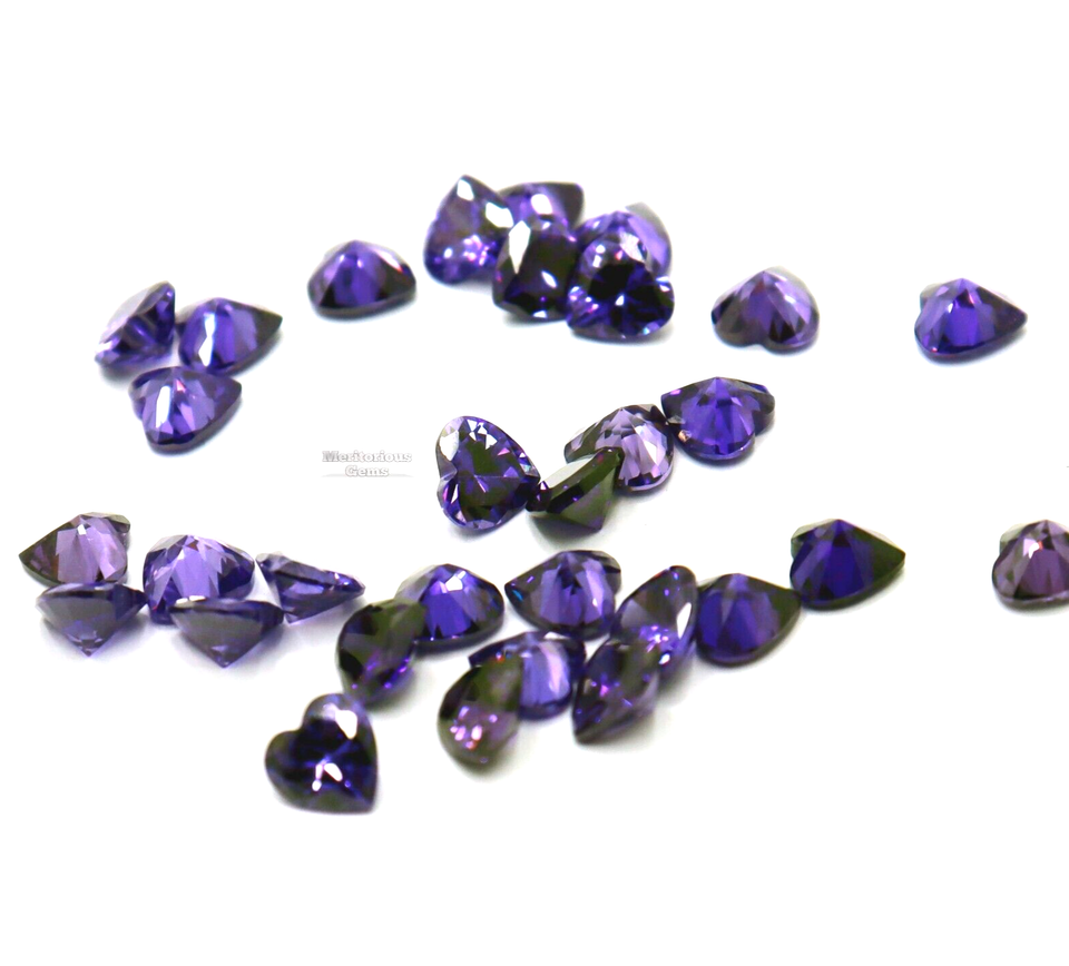 Heart Shape 6Pcs Natural Amathyst Purple Color 6mm Loose Gemstone | eBay UK