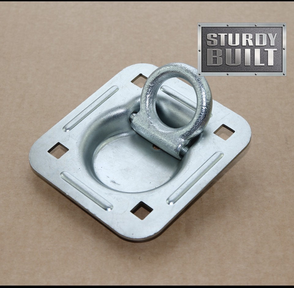 GRIPON 4x Recessed Floor Tie Down D Rings Cargo Trailer Van Anchor ...