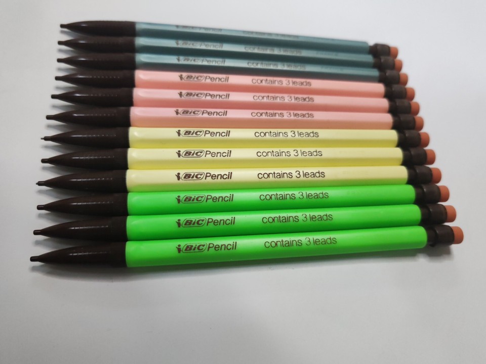 Bic New Vintage Very Rare Color Mechanical Pencil 12 Pcs / France , 80S ...