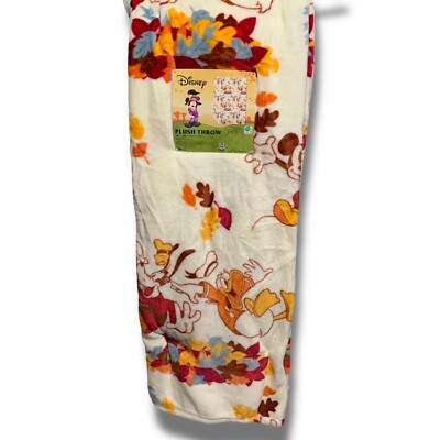 Disney Mickey Mouse & Friends Fall Autumn Oversized Plush Throw Blanket ...