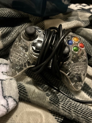 Microsoft Original XBOX 360 Afterglow Wired Clear Controller Model PL ...