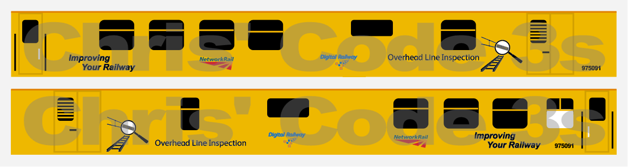Adhesive Vinyl Coach Decal suit OO gauge Hornby / Lima - Network Rail ...