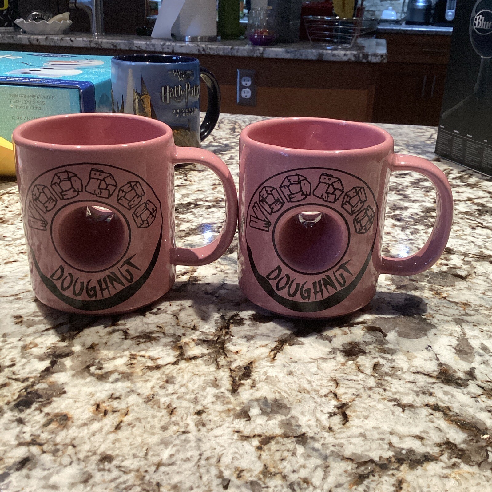 Voodoo Doughnut Ceramic Coffee Mug Pair Set Magic is in the Hole Donut ...