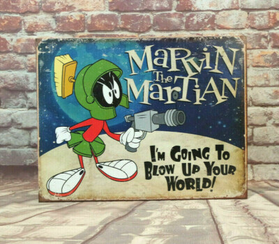Marvin the Martian Metal sign Man Cave, Garage or Bar Made in America ...