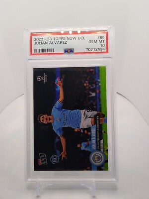 JULIAN ALVAREZ ROOKIE 2022-23 TOPPS NOW UCL GOAL PSA 10 MAN CITY ...