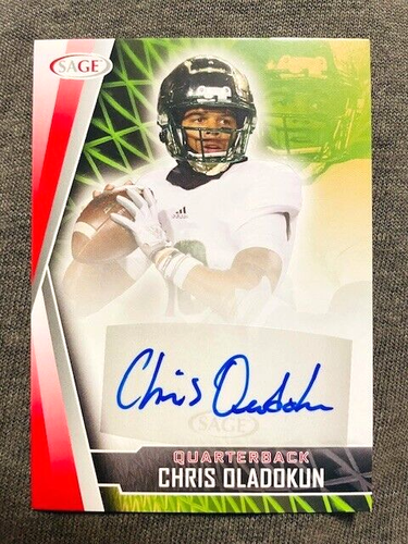 2022 Sage Chris Oladokun Rookie RC Auto Autograph Card Red Parallel | eBay