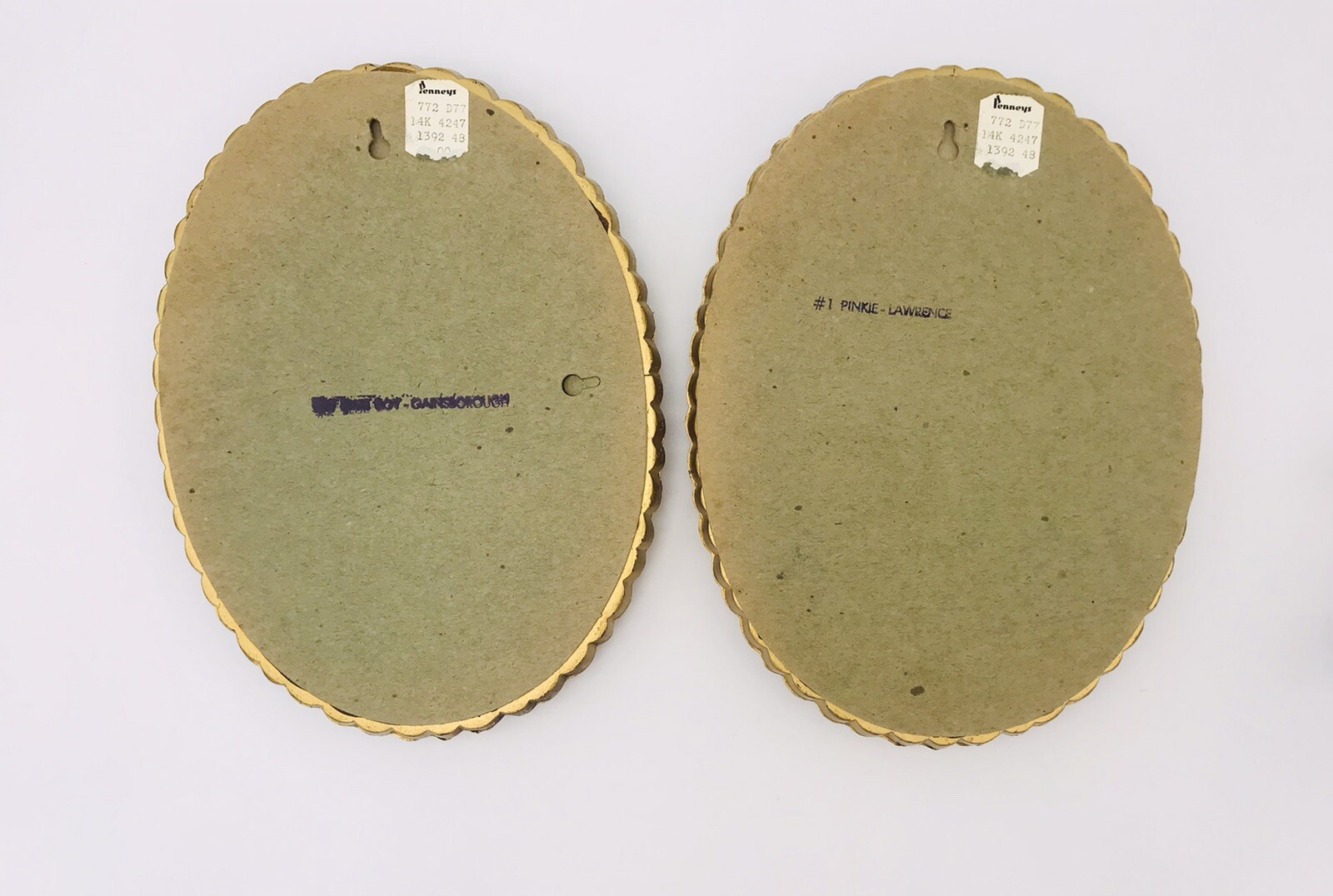 Vintage Hollywood Regency Gold Ornate Oval Frames w/ Renaissance Prints ...