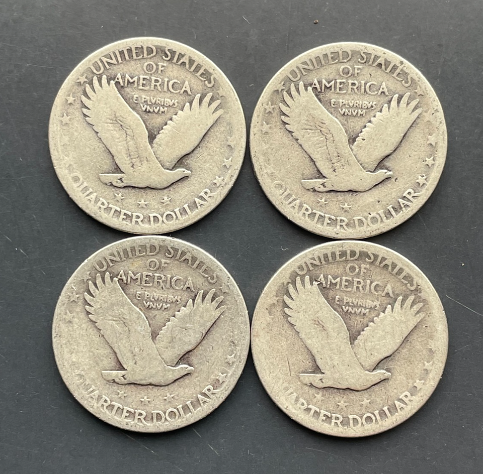 Lot of (4) U.S. Silver Standing Liberty Quarters - Circulated | eBay