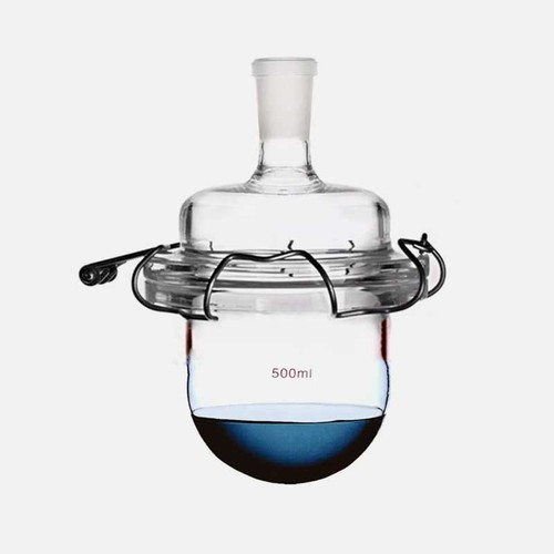 24/29 Glass Reactor 1-Neck Round Bottom Lab Reaction Vessel With Lid ...