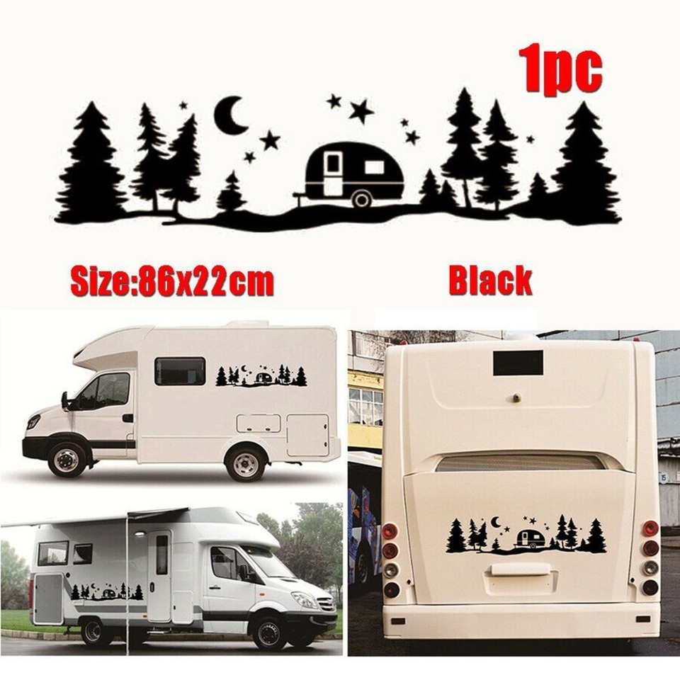 Eye Catching Vinyl Sticker for Motorhome with Moon Star Tree Design ...