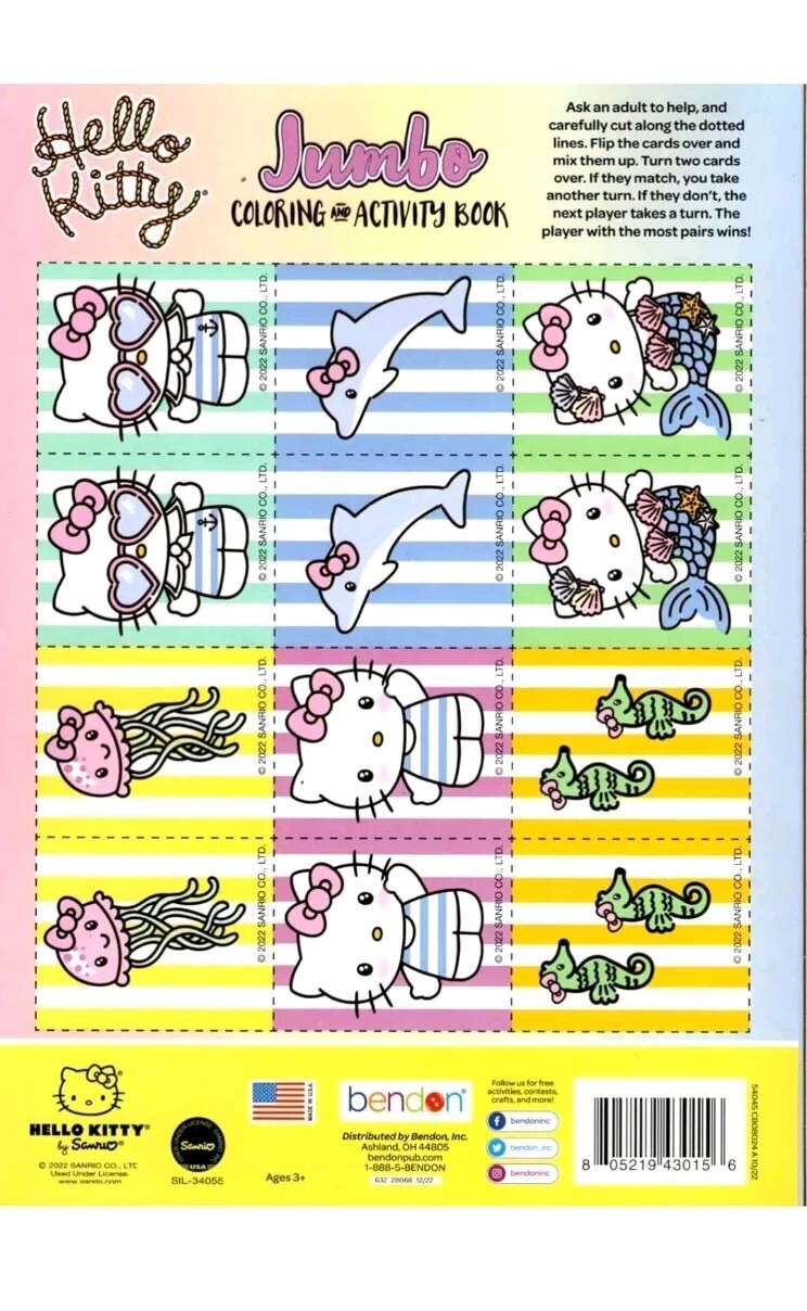 Hello Kitty Coloring & Activity Book for Kids - 80 Pages with Memory ...