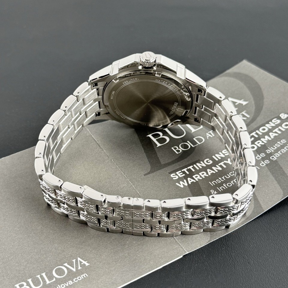 Bulova Men's Octava Crystal Chronograph Silver Dial 98C134 Quartz Watch ...