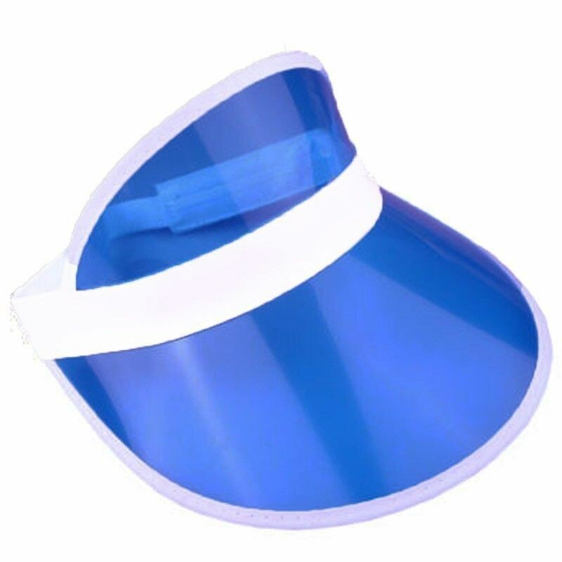6 X Blue Neon Sun Visors Pub Golf 80s Disco Poker Retro Visor Hat Fancy ...
