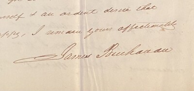 James Buchanan 15th POTUS Autograph Letter SIGNED 1853 w/Envel ...