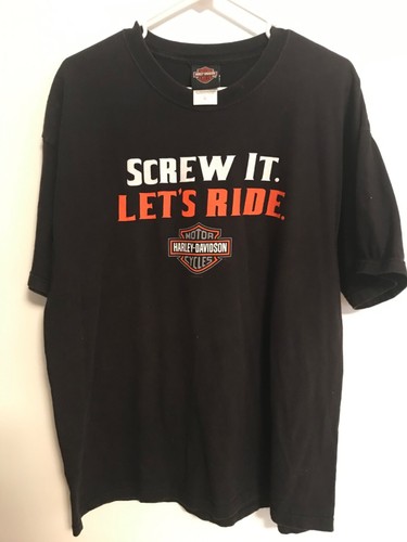 Harley “SCREW IT LET'S RIDE” Davidson Black XL C&S Sports Center T ...