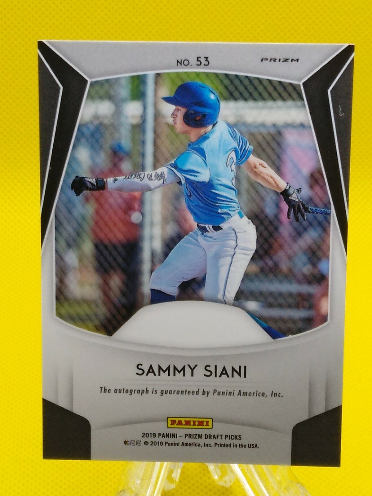 Sammy Siani 2019 Prizm Draft Picks AUTOGRAPH PRIZM #53 Pittsburgh ...
