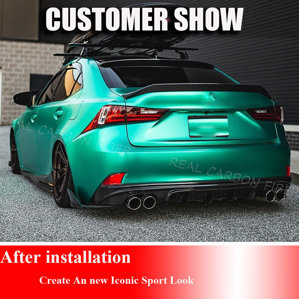 For Lexus IS250 IS350 IS F 2013-2019 Carbon Fiber Rear Bumper Diffuser ...