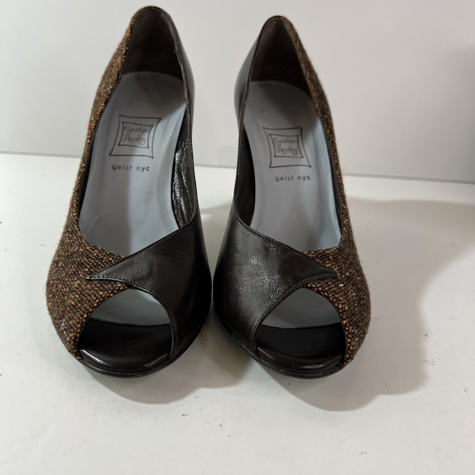 Cynthia Rowley Shoes Womens Size 7.5 B Heel Open Toed Pumps Brown ...