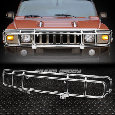 FOR 03-09 HUMMER H2 OE STYLE CHROME STAINLESS STEEL FRONT BRUSH GRILLE ...