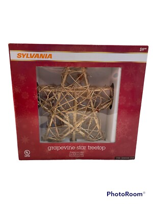 Sylvania Grapevine Star Tree Top Topper 10 Lights Christmas V49377-13 ...