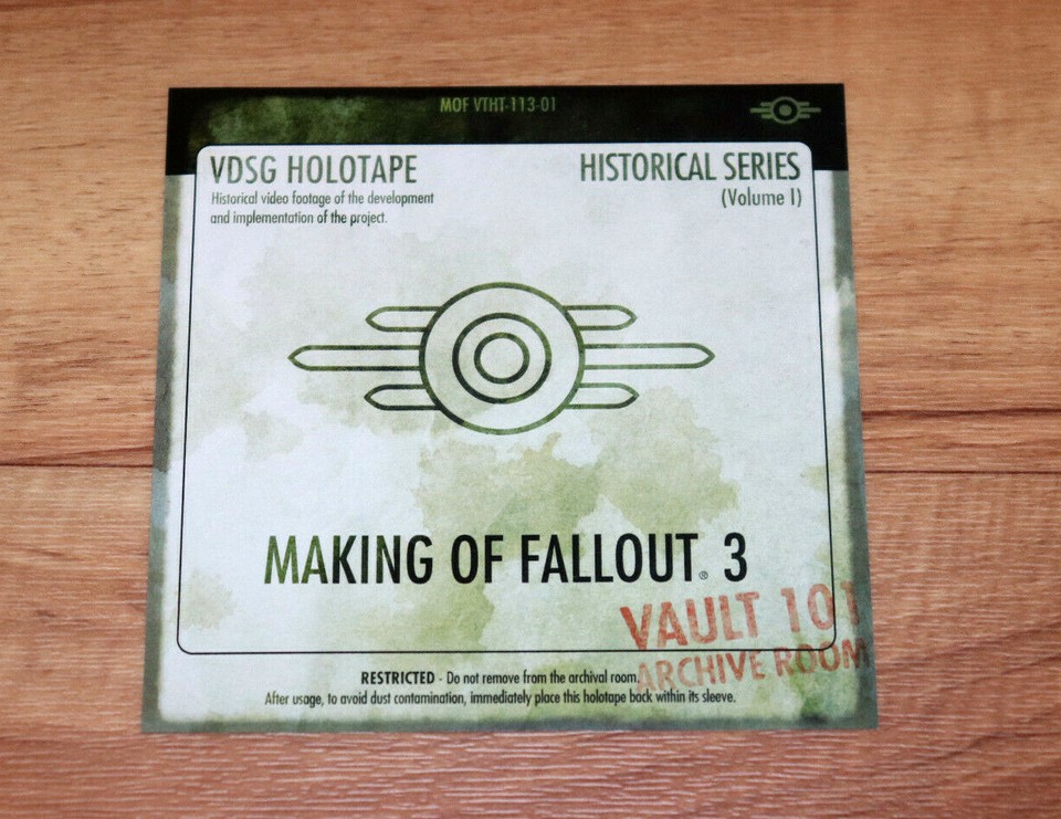Fallout 3 Making of Fallout 3 Blu-ray disc Vault 101 Archive Room | eBay