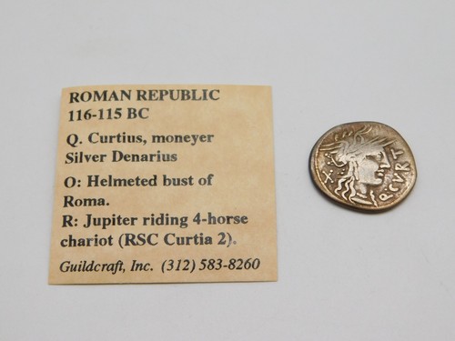 ANCIENT ROMAN REPUBLIC 116-115 BC CURTIUS MONEYER SILVER DENARIUS COIN ...